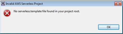 Amazon Web Services Eclipse Aws Lambda Error No Serverlesstemplate Found In Your Project