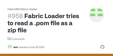 Fabric Loader Tries To Read A Pom File As A Zip File · Issue 958 · Fabricmcfabric Loader · Github