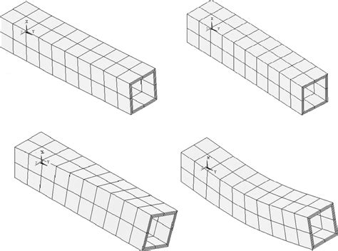 First Four Mode Shape Of The Sandwich Box Column With The Vel Model Download Scientific Diagram