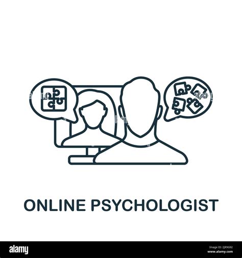 Online Psychologist Icon Line Simple Psychology Icon For Templates Web Design And Infographics