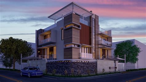Vray Exterior Rendering Modern Exterior 3d Model Vray Sketchup 3d