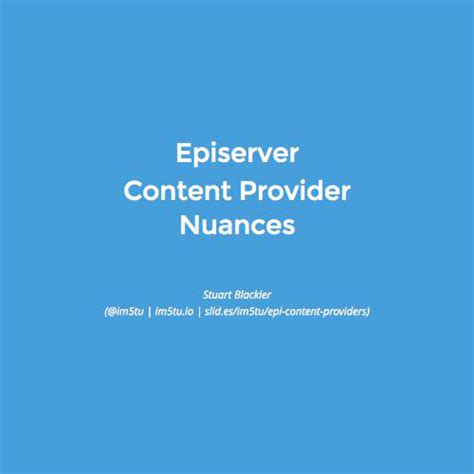 Episerver Content Providers