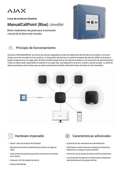 Ajax Manual Call Point B Ficha Técnica Ajax Ibd Global España Mayorista Cctv Y Distribuidor
