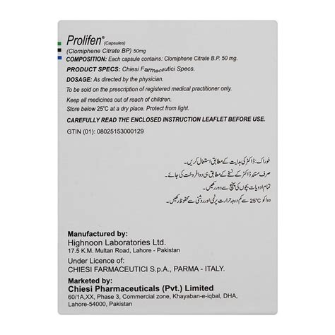 Buy Chiesi Pharmaceuticals Prolifen Capsule 50mg 10 Pack Online At