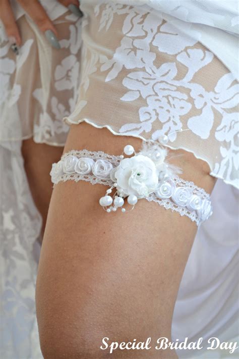 Wedding Garter Belt Set White Lace Garter Bridal Lace Garter Etsy