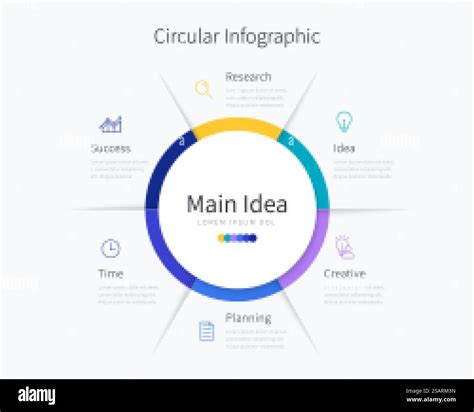 Circular Infographic Template For Business Presentation With Six Options Circular Infographic