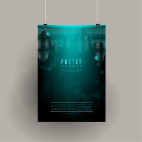 추상 파 요소 포스터 디자인 프리미엄 벡터