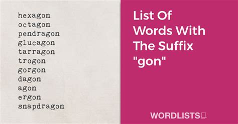 List Of Words With The Suffix Ion