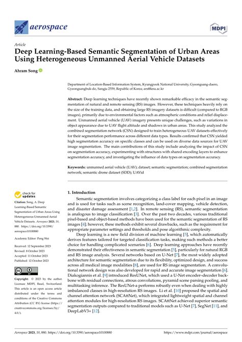 Pdf Deep Learning Based Semantic Segmentation Of Urban Areas Using Heterogeneous Unmanned
