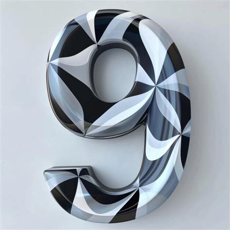 Premium Photo Numerical Number Nine In Creative Digital Art Style