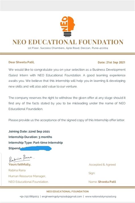 Shweta Patil On Linkedin Glad To Share That Got An Internship Opportunity As A Business