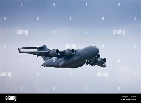 Raf C17 Globemaster Air Transport Troop And Cargo Plane At Raf Brize