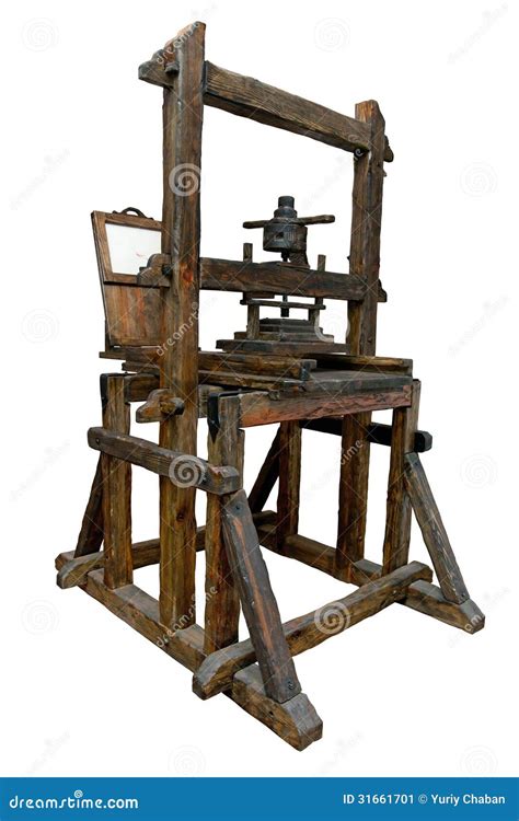 Old Wooden Printing Press Stock Image Image Of Craft 31661701