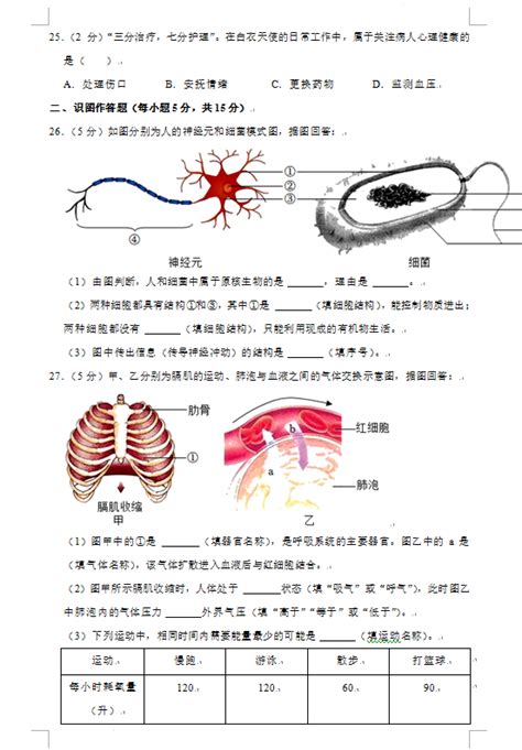 2023年长沙市中考生物试卷真题及答案 4221学习网