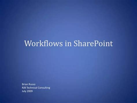 PPT Workflows In SharePoint PowerPoint Presentation Free Download ID