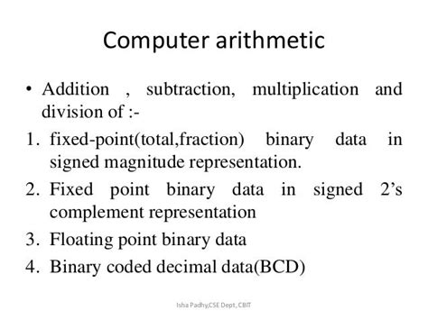 Computer Arithmetic In Computer Architecture