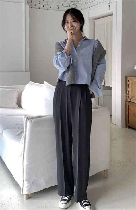 Слои에 있는 Taisijal님의 핀 회색 바지 옷 스타일 의상 코디