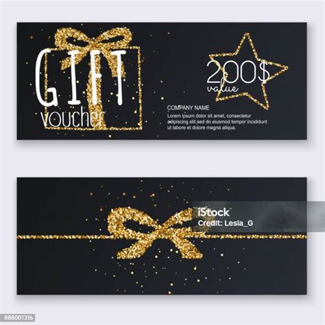 골드 선물 상자 템플릿 바우처 인증서 배경 디자인 쿠폰 초대장 통화입니다 벡터 일러스트입니다 0명에 대한 스톡 벡터 아트 및 기타 이미지 Istock