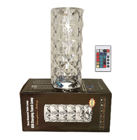 16 Colors Upgraded Rose Diamond Crystal Table Lamp Usb Charging Touch