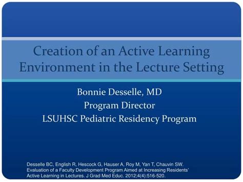 Ppt Creation Of An Active Learning Environment In The Lecture Setting