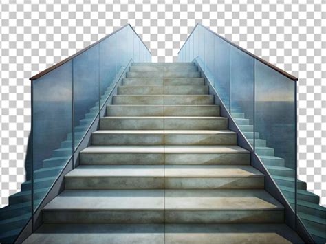 Staricase On White Background Premium Ai Generated Psd