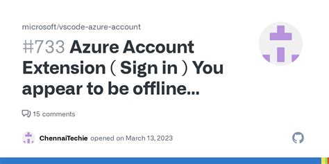 Azure Account Extension Sign In You Appear To Be Offline Please