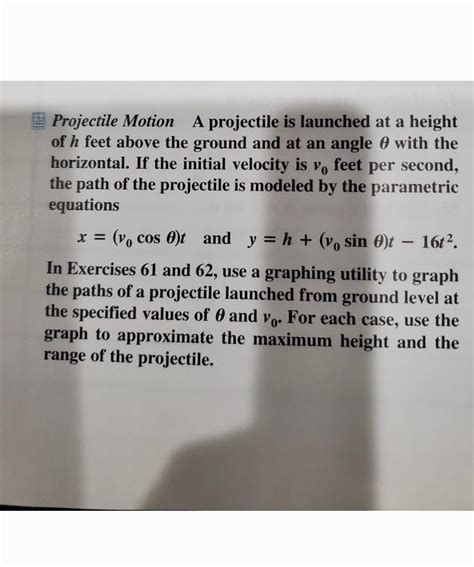Solved Projectile Motion A Projectile Is Launched At A Chegg
