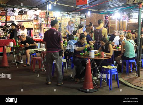 Food Stall Temple Street Night Market Kowloon Hong Kong China Asia
