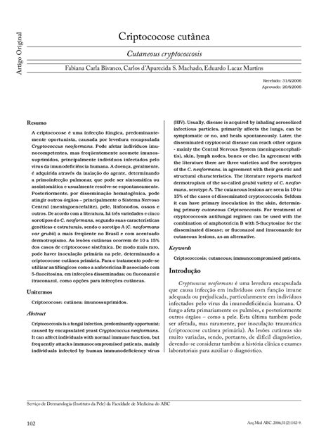 Criptococose Sintomas Diagnóstico Tratamento E Prevenção Notas De