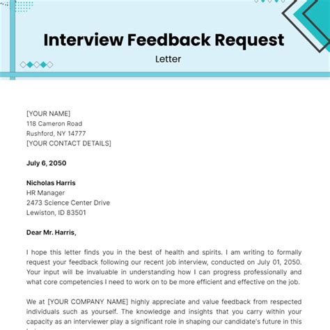 Interview Feedback Request Letter Template Edit Online And Download