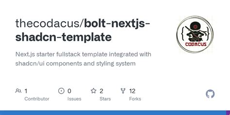 Github Thecodacusbolt Nextjs Shadcn Template Nextjs Starter Fullstack Template Integrated