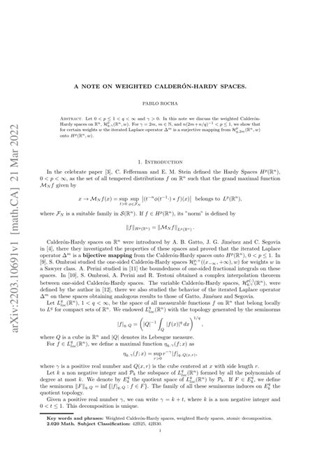 Pdf Weighted Calderón Hardy Spaces