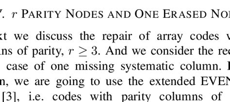 Repair Of An Evenodd Code With P 5 The First Column Is Erased Shown
