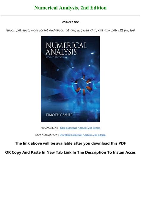 Numerical Analysis Timothy Sauer 3rd Edition Pdf Download 35 Pages