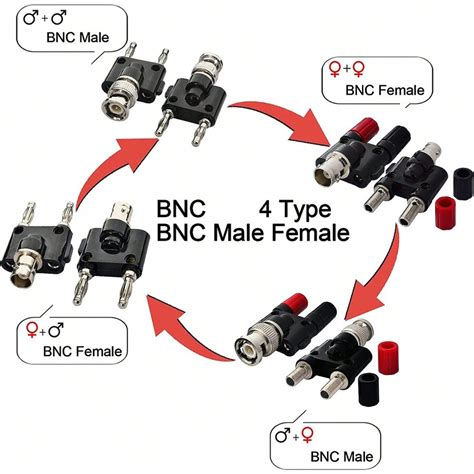 Bnc 4 Type Bnc Male Female To 2x 4mm Dual Banana Female Male Socket