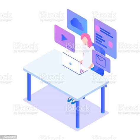 세련된 그라데이션 아이소메트릭 벡터 웹 디자인 및 Ui Ux 디자인 작업자 일러스트 3차원 형태에 대한 스톡 벡터 아트 및 기타 이미지 3차원 형태 개념 개념과 주제