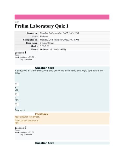 Microprocessors And Microcontroller System Prelim Laboratory Quiz 1 5 5