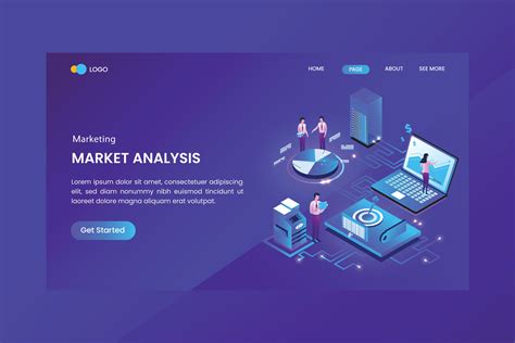 Seo Analysis Isometric Concept Landing Page Vector Art At Vecteezy
