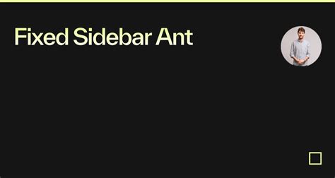Fixed Sidebar Ant Codesandbox