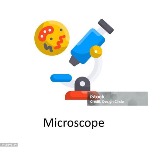 현미경 벡터 플랫 아이콘 디자인 일러스트레이션 흰색 배경 Eps 10 파일에 의료 기호 건강관리와 의술에 대한 스톡 벡터 아트 및 기타 이미지 건강관리와 의술 과학