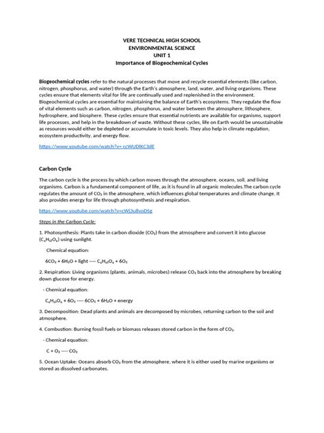 Biochemical Cycles Carbon Cycle Pdf