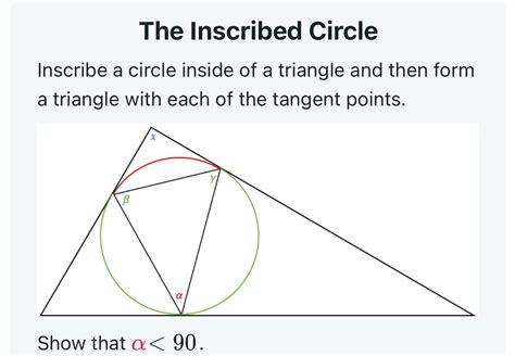 Solved The Inscribed CircleInscribe A Circle Inside Of A Chegg Com
