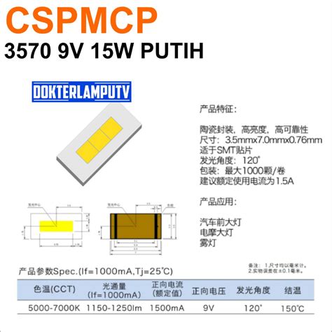 Jual Led Csp Mcp 3570 15w Super Terang Penampang Lebar Lebih Kuat Untuk