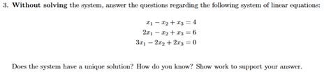 Solved Without Solving The System Answer The Questions