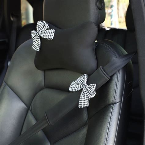 Badu Bg Универсална сладка папийонка Капак за предпазен колан за кола Мек плюшен протектор