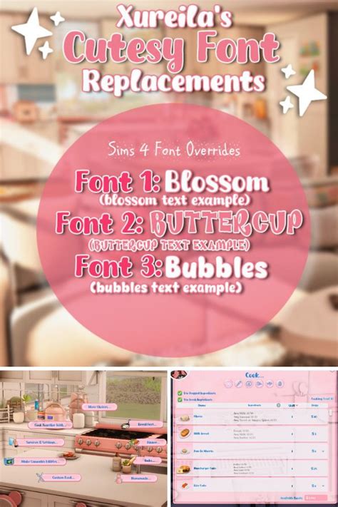 Cutesy Font Replacement By Xureilayt Sims 4 Overrides Sims 4 Sims Sims 4 Body Mods