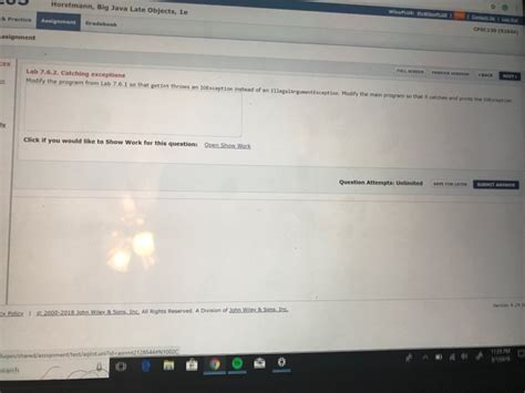 Solved S Horstmann Big Java Late Objects 1e Cpsc130 929