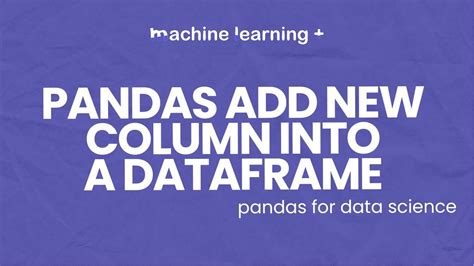 Adding A Column To Dataframe 47 Of 53 The Complete Pandas Course Youtube