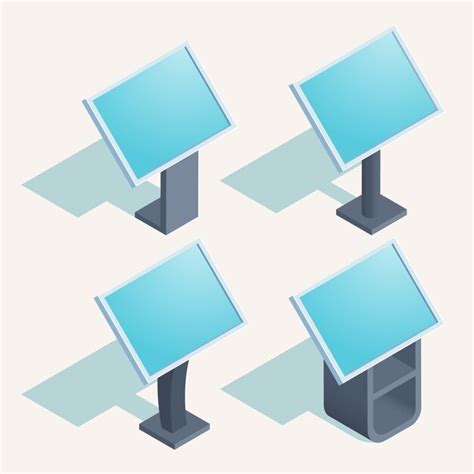 아이소메트릭 디지털 간판 요소 집합 무료 벡터