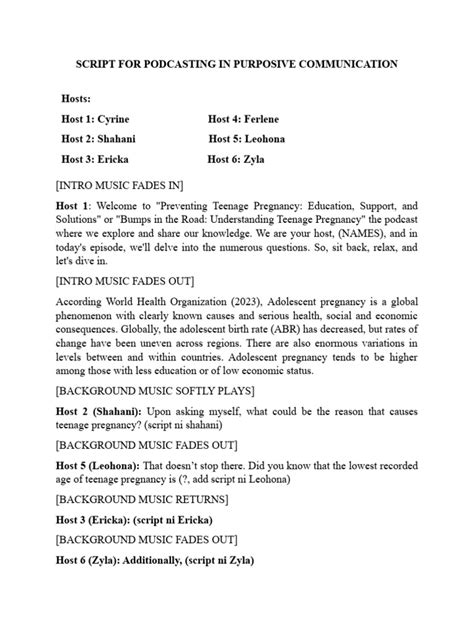 Script For Broadcasting In Purposive Communication Pdf Adolescence